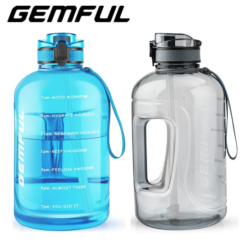 GEMFUL Jarra de 3L Motivacional com Marcador de Tempo BPA Free e ...