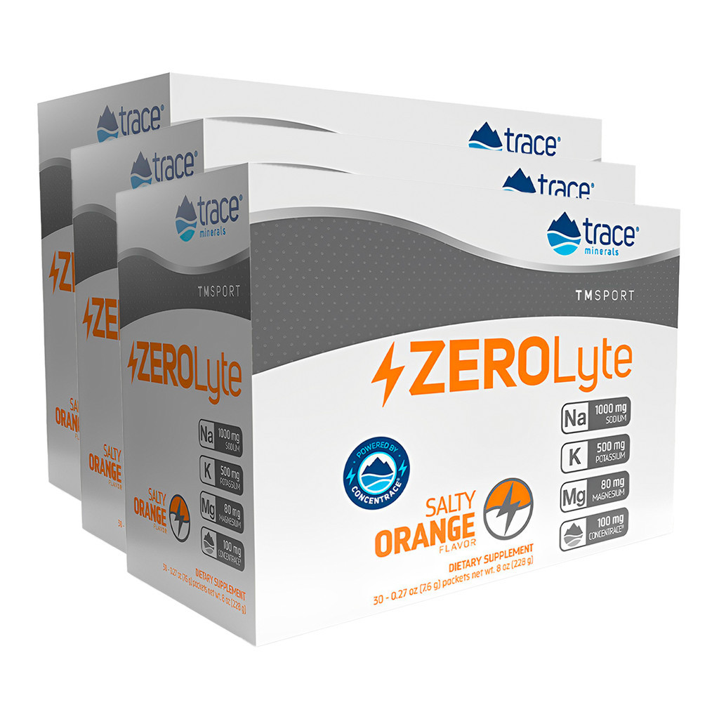 Kit 5x Trace Minerals Eletrólito ZeroLyte PowerPak com 30Sachês /Made ...