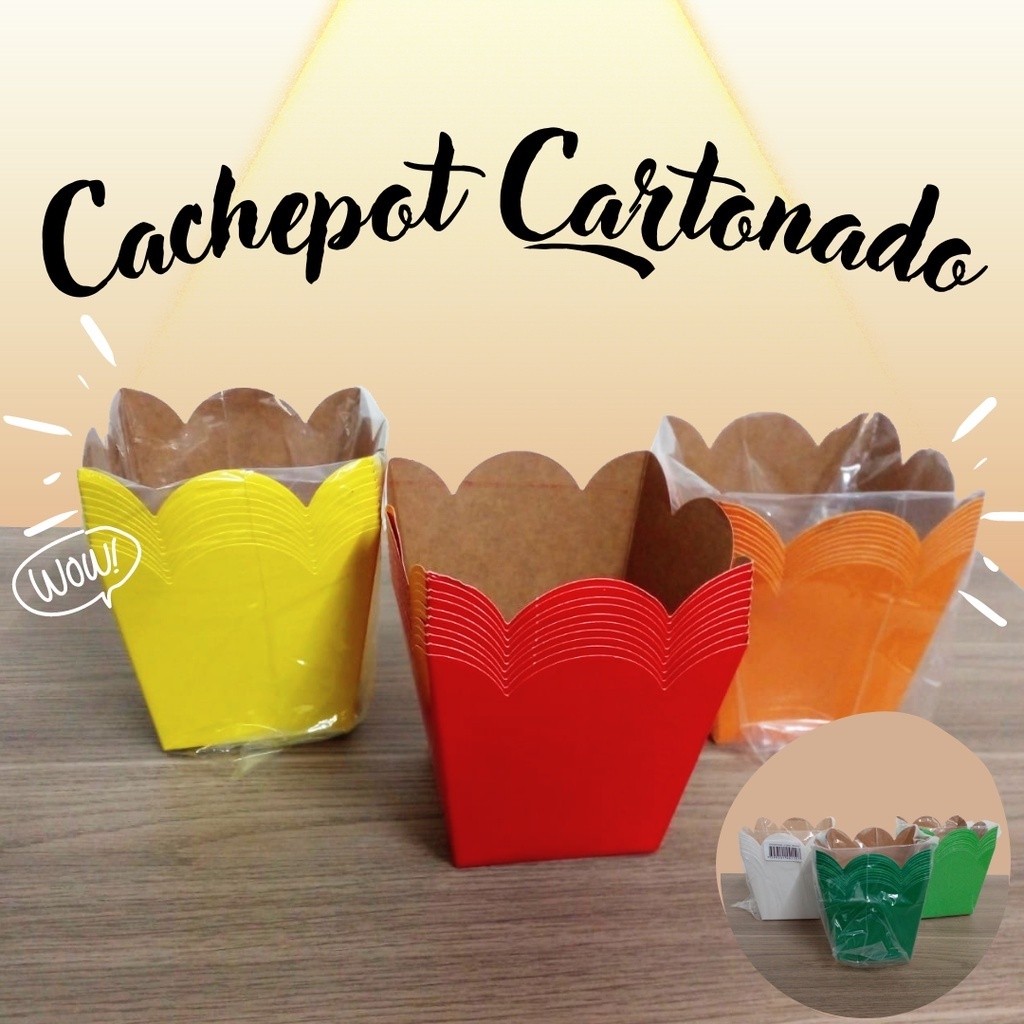 Cachepot Papel Cartonado Para Centro De Mesa 9x9cm - Lembrancinha ...