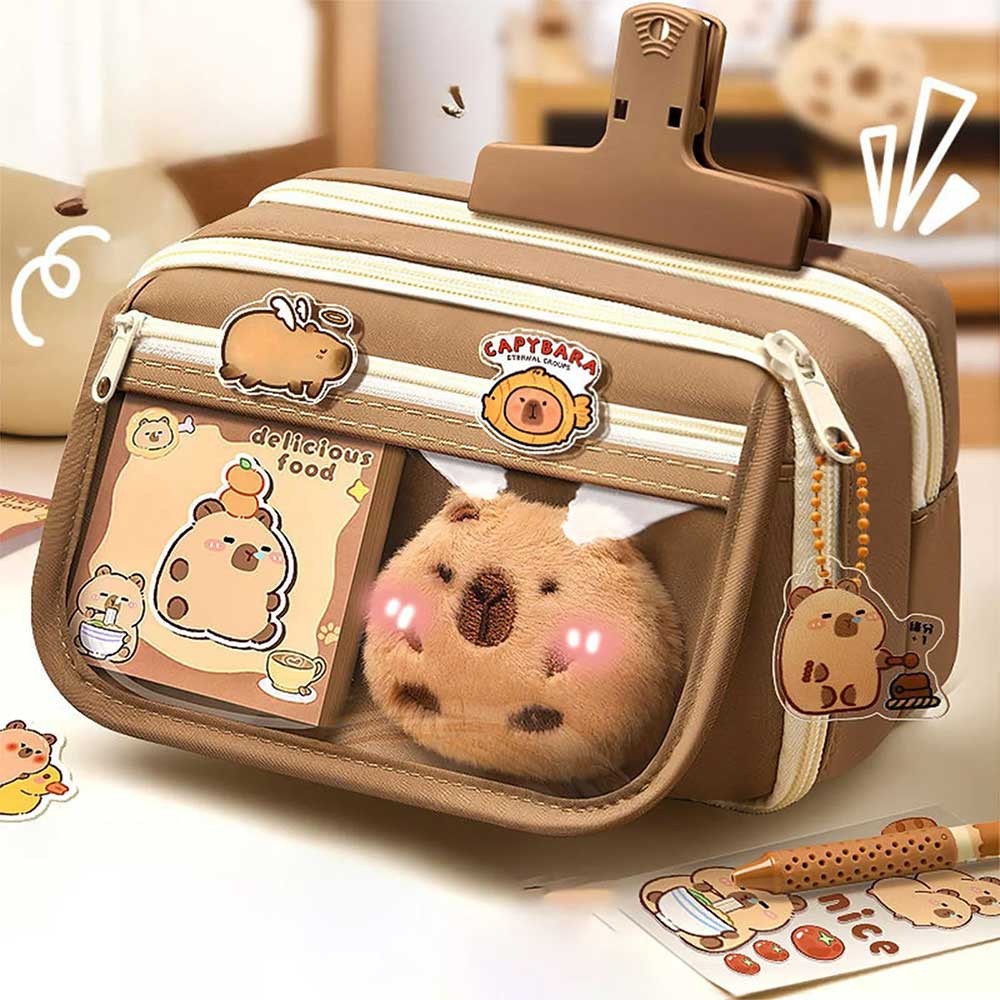 Pencil Case Capybara Pencil Case Doll Pendant Stationery Box Capybara ...