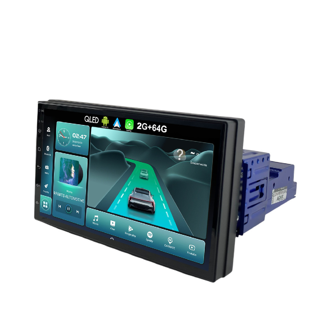 Central Multimidia 7 Polegadas 1 Din Android 13 2GB 64GB Android Auto ...