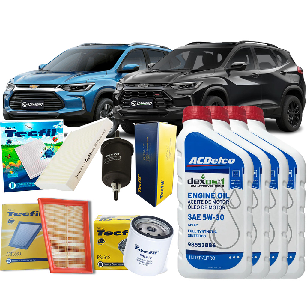 Kit Revisão Troca de Óleo 5w30 e Filtros Gm Tracker 1.0 e 1.2 12v Turbo ...