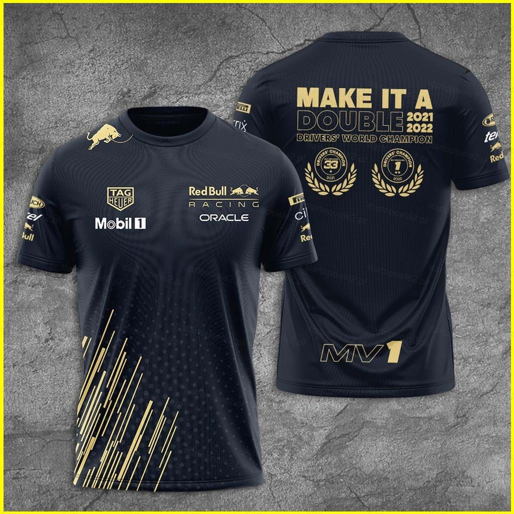 ST2 2022 F1 Red Bull Racing World Champ Camiseta Esportiva Casual Manga ...