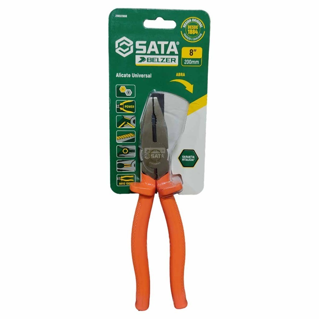 Alicate Universal 8 Polegadas Isolado 1000 Volts SATA BELZER | Shopee Brasil