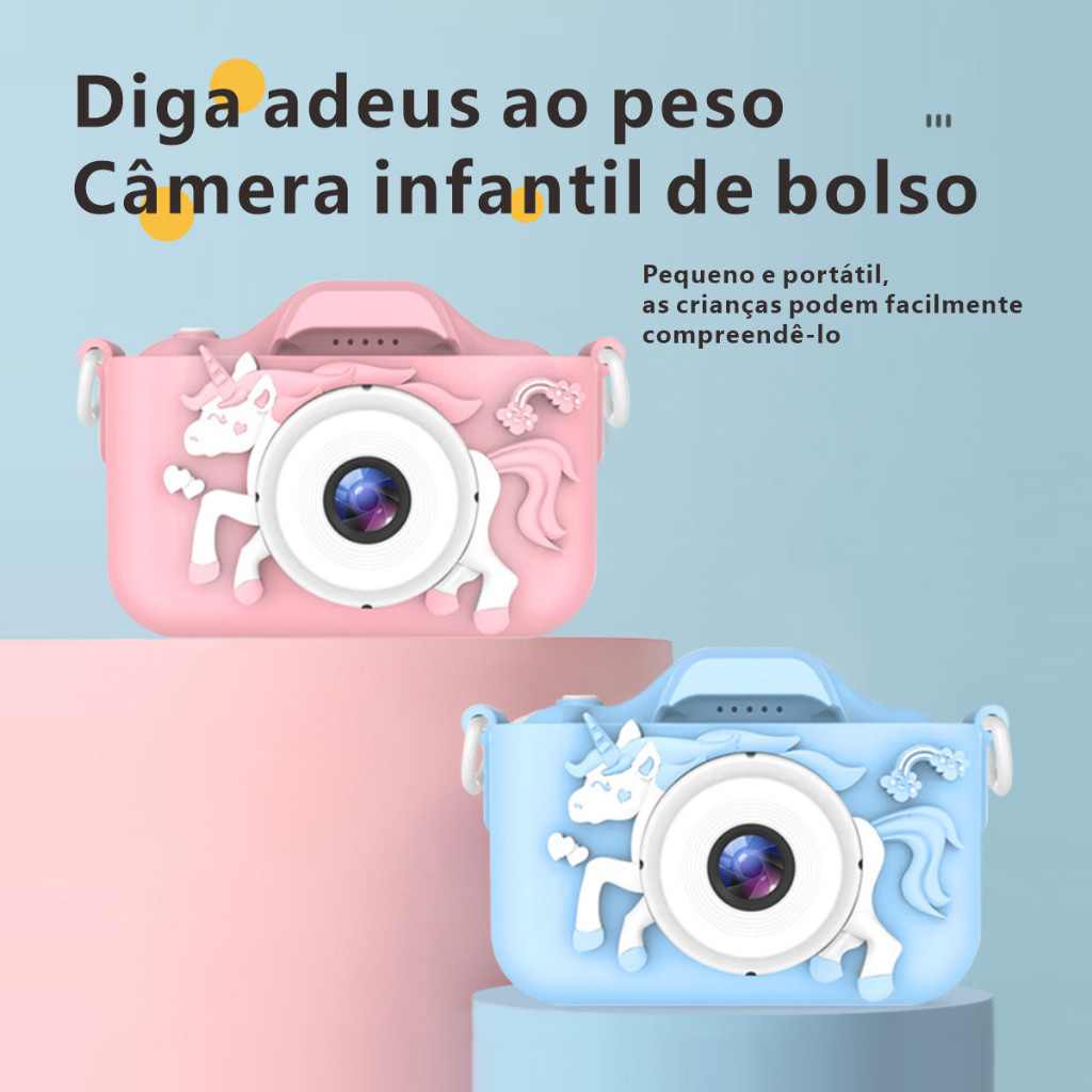 NOVO Camera Infantil Digital Mini Maquina modelo unicornio Fotografica ...