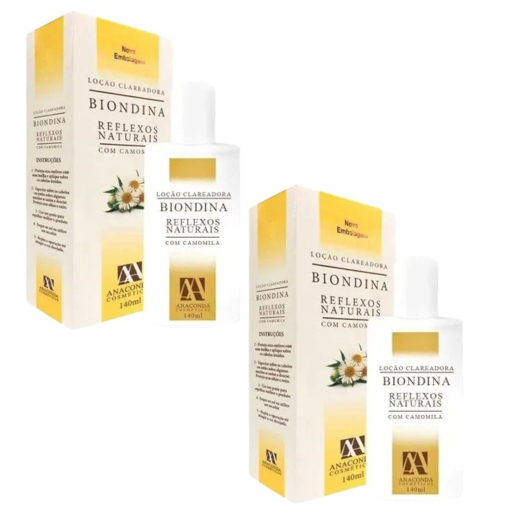 Kit 2 Loção Clareadora Biondina Refil 140Ml - Anaconda | Shopee Brasil