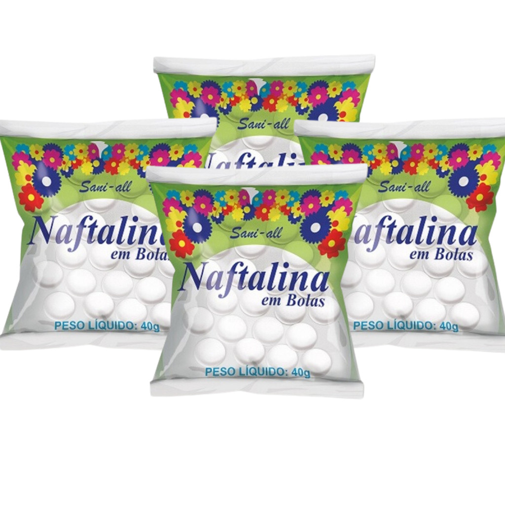 Naftalina Pura Comum Com Aproximadamente 70 Bolas Sani All 160g | Shopee Brasil