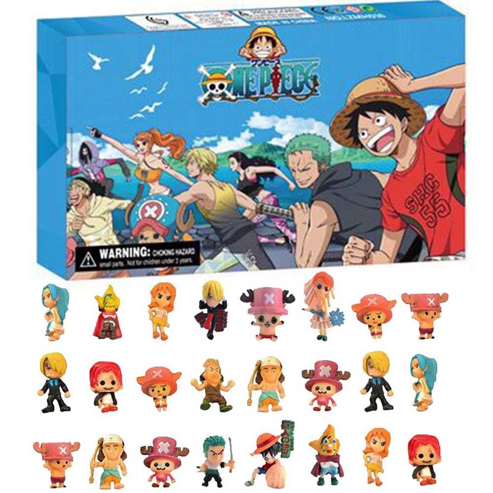 Exciting One Piece Luffy Pvc Figurine Blind Box Advent Calendar For ...