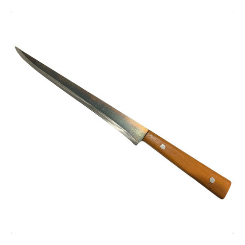 Faca Fileteira Filé Sashimi Afiada Artesanal Cabo Madeira Rústica ...