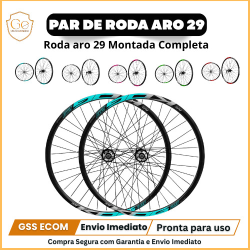 Par de Roda Aros Aeros Folha Dupla Universal Bicicleta Aro 29 Montadas ...