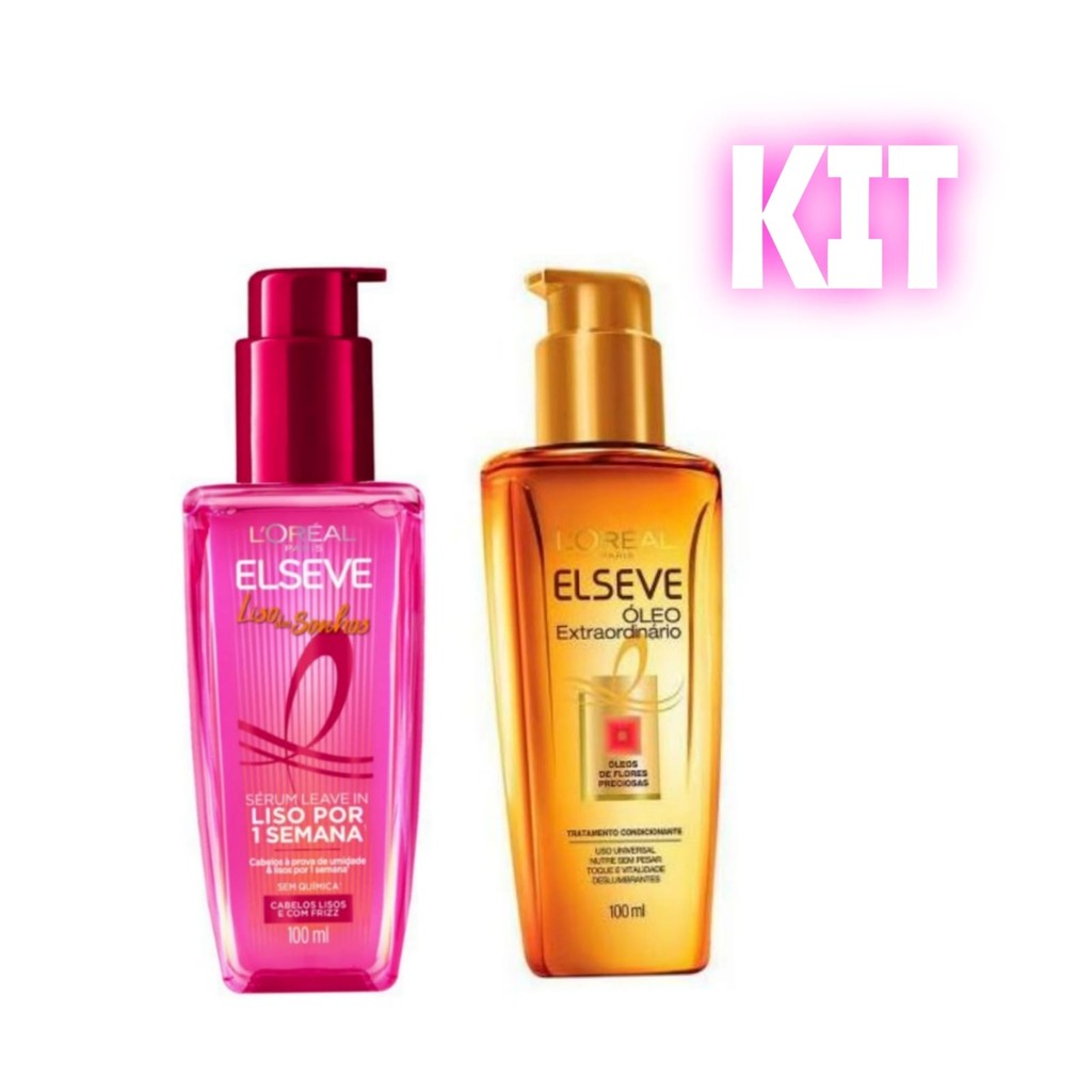 Kit Elseve Oleo Extraordinario + Serum Liso dos Sonhos 100ml | Shopee ...