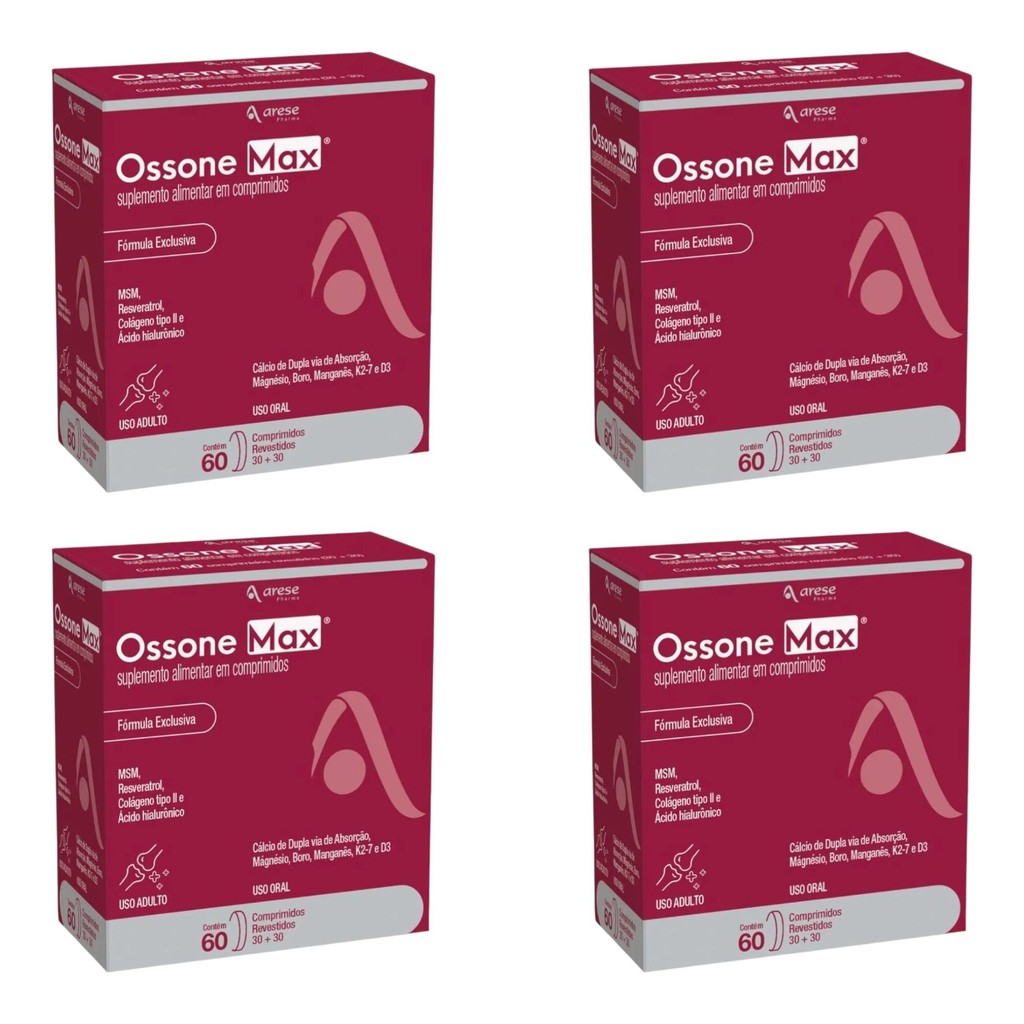 Kit Ossone Max Arese Pharma Com 4 Caixas De 60 Comprimidos Cada | Shopee Brasil