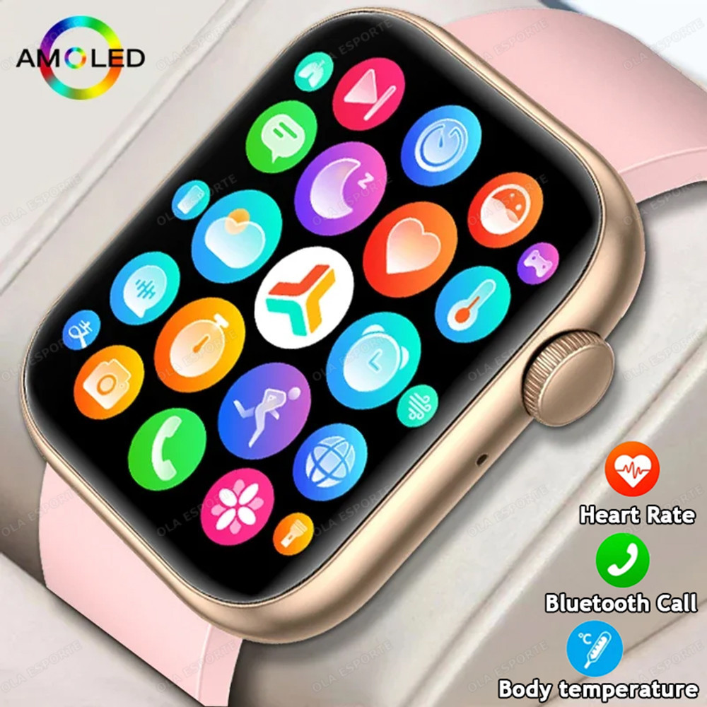Novo Relógio Smartwatch Feminino AMOLED Full Touch Screen À Prova D ...