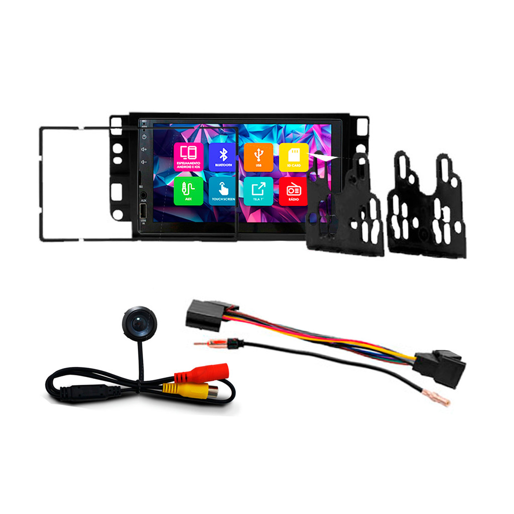Kit Multimidia 7 Pol Captiva 2008 2009 2010 2011 2012 2013 2014 2015 2016 Espelhamento Android ...