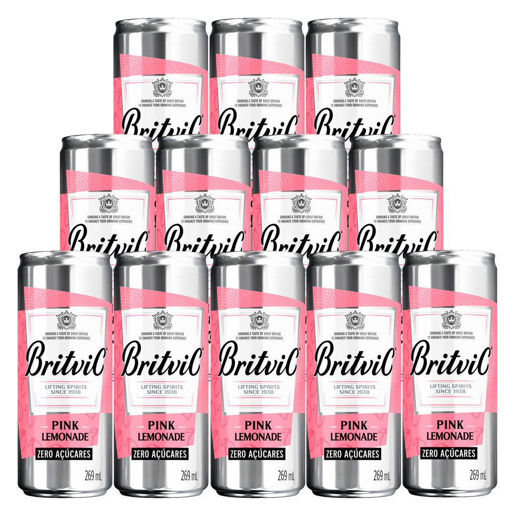 Refrigerante de Limão Britvic Pink Lemonade Zero 269ml 12un | Shopee Brasil