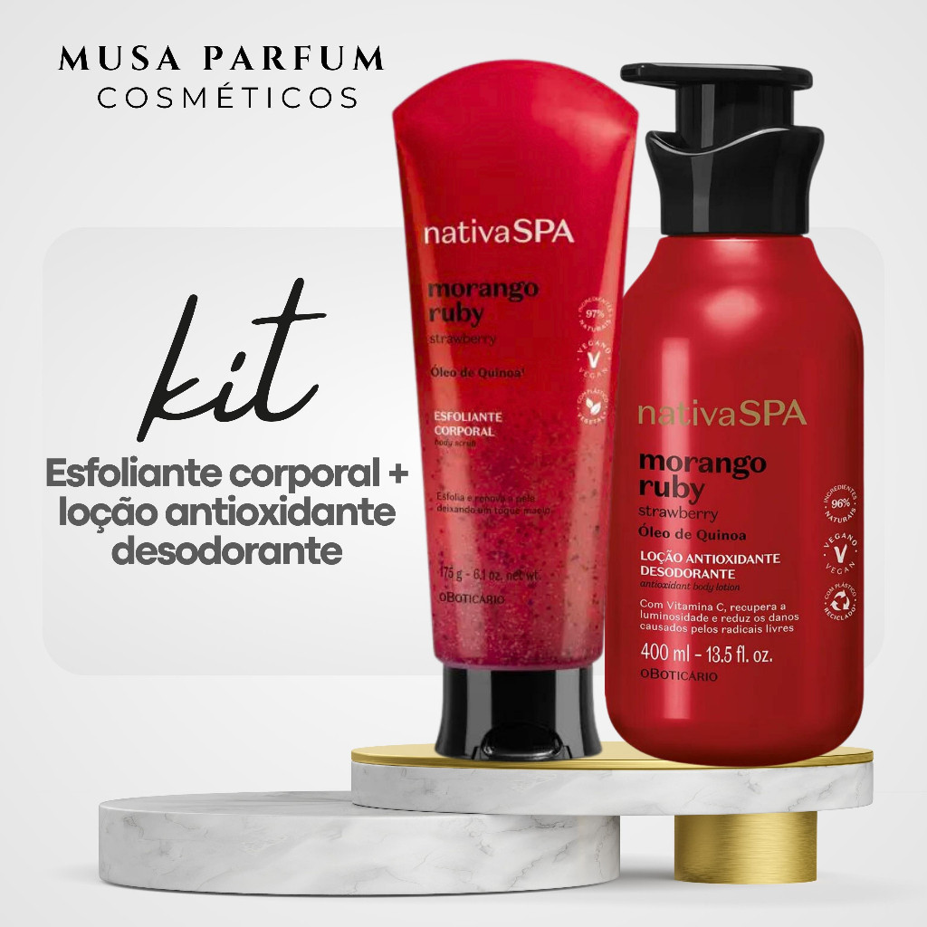 Kit Nativa Spa Esfoliante corporal + loção antioxidante desodorante ...