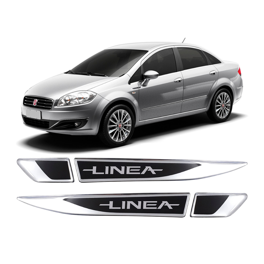 Par De Emblema Lateral Aplique Adesivo Fiat Linea 2015 2016 | Shopee Brasil