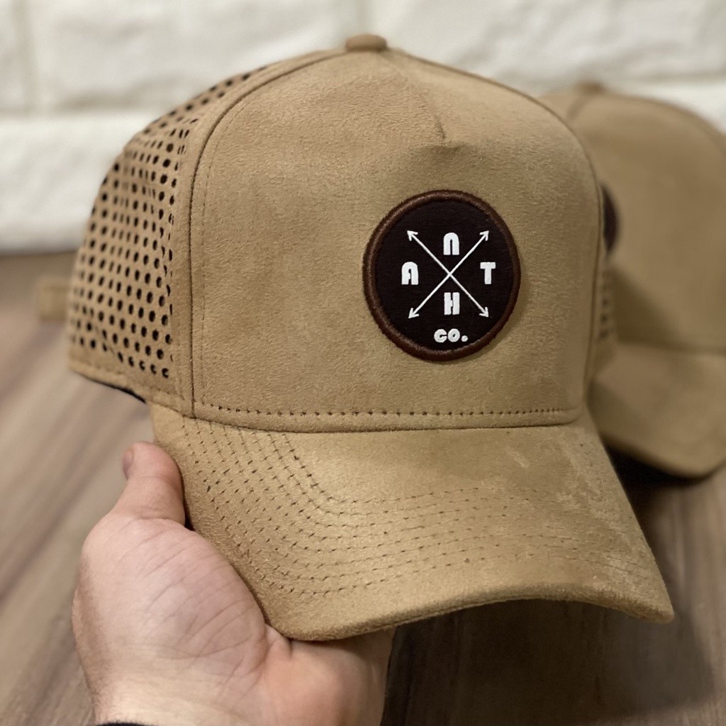Boné Anth Co Perfurado Original tons de Marrom fitao Melhor Qualidade ...
