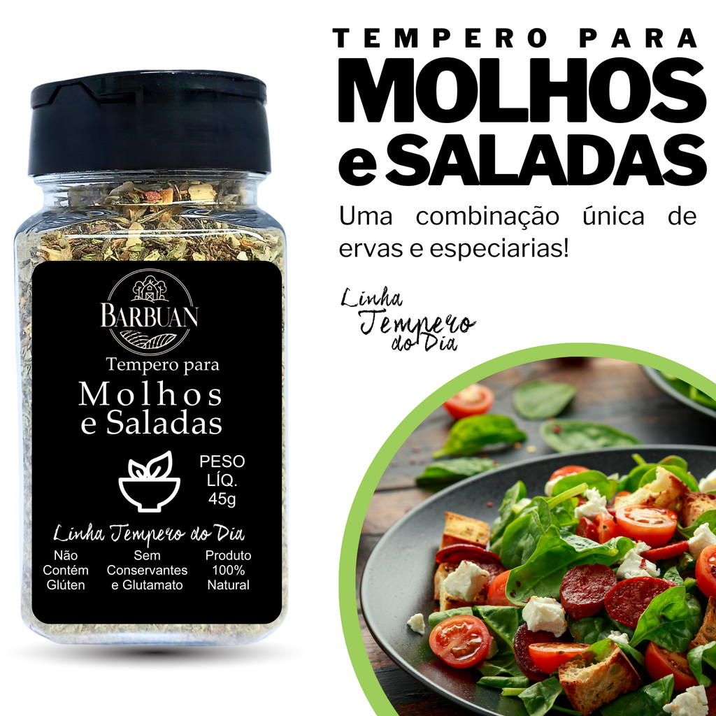 Tempero Natural Especial Molhos e Saladas 45g - Barbuan Casa de Sabores ...