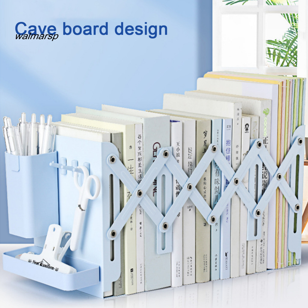 Expandable Bookends Retractable Metal with Pen Holder Tray Adjustable ...