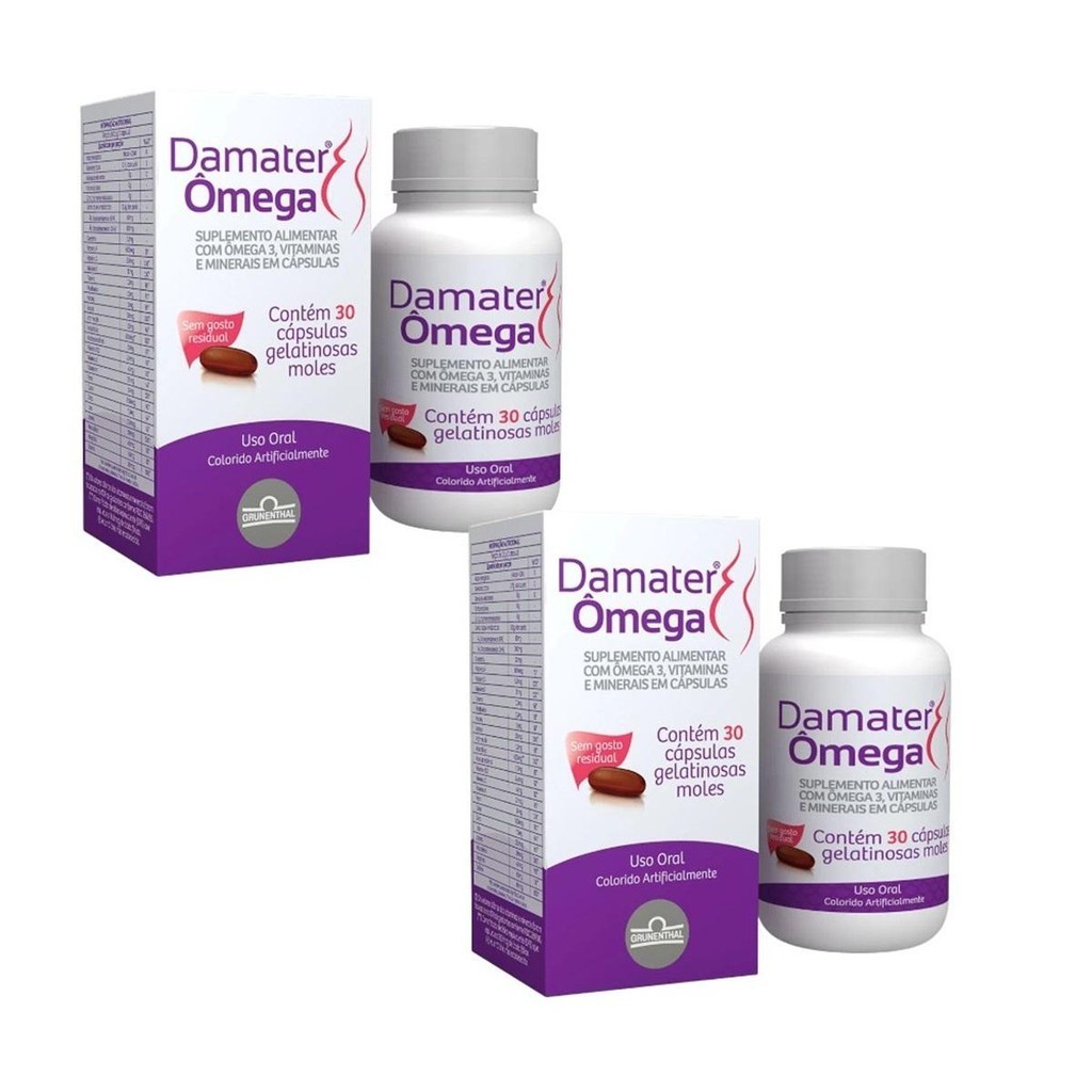 Damater Ômega Kit 2 Caixas De 30 Cápsulas Cada | Shopee Brasil