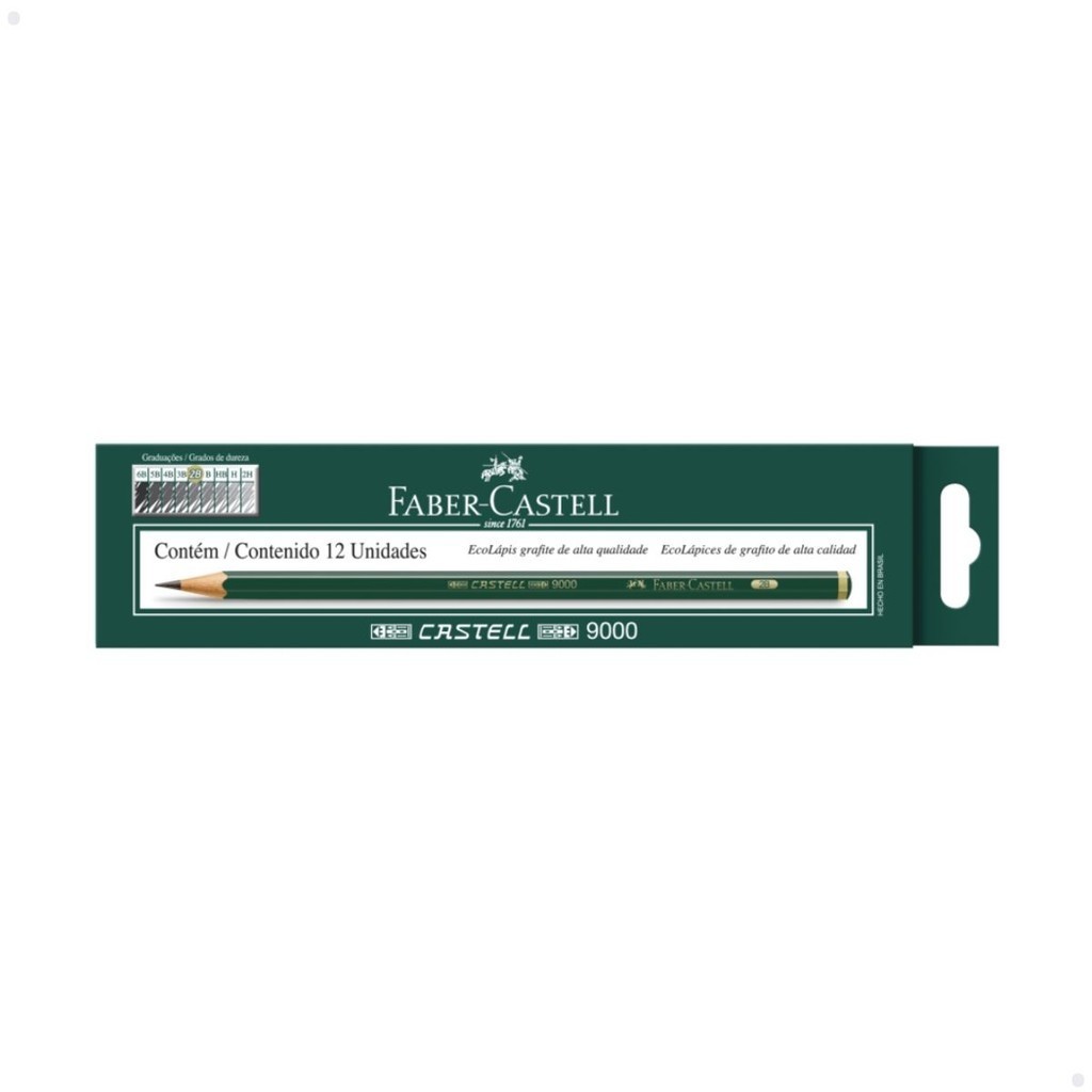 Lapis Para Desenho Faber-Castell Regent 9000 2B CX C/12 | Shopee Brasil