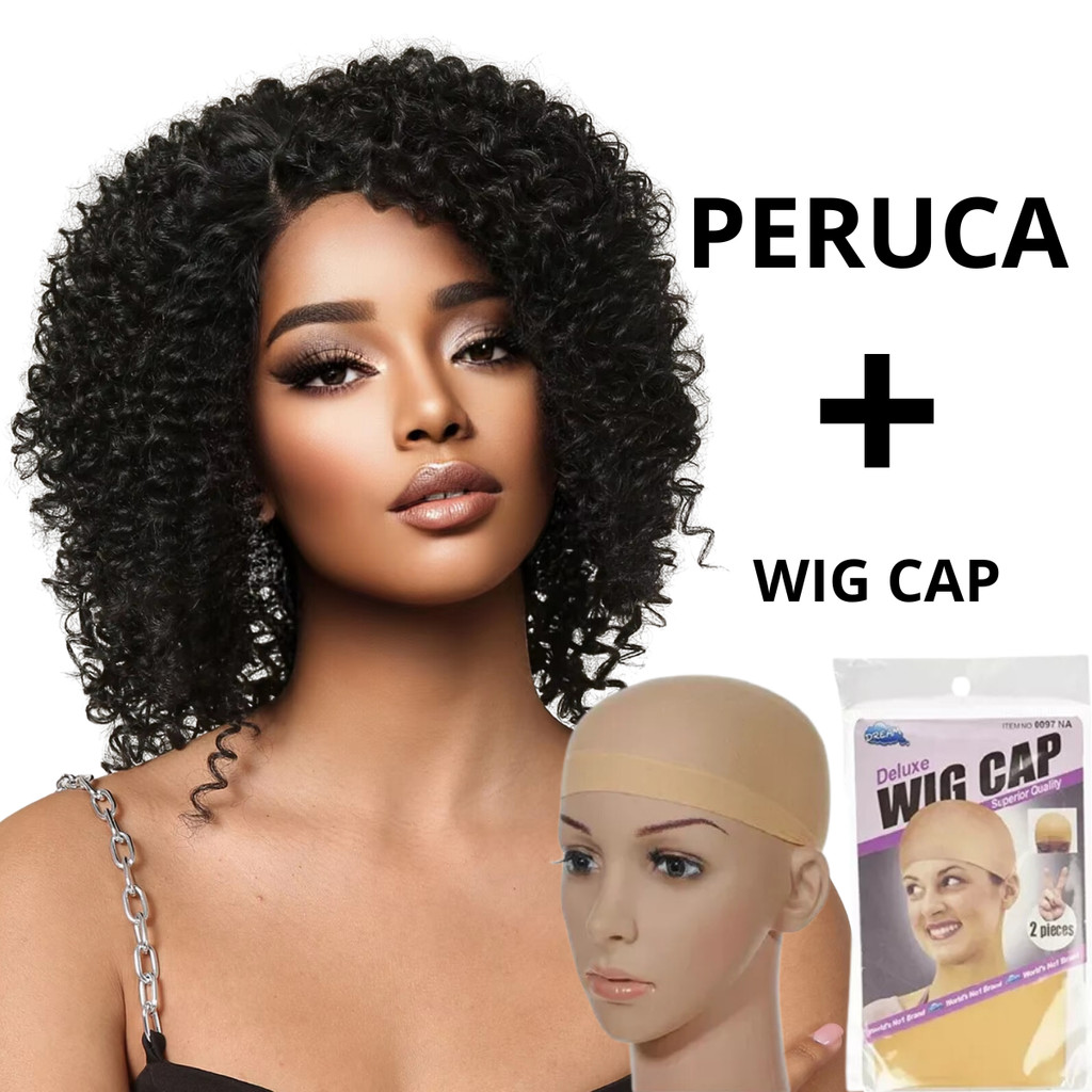 Lace Front Cacheada Orgânica Peruca Idêntica ao Cabelo Humano Cacheado ...