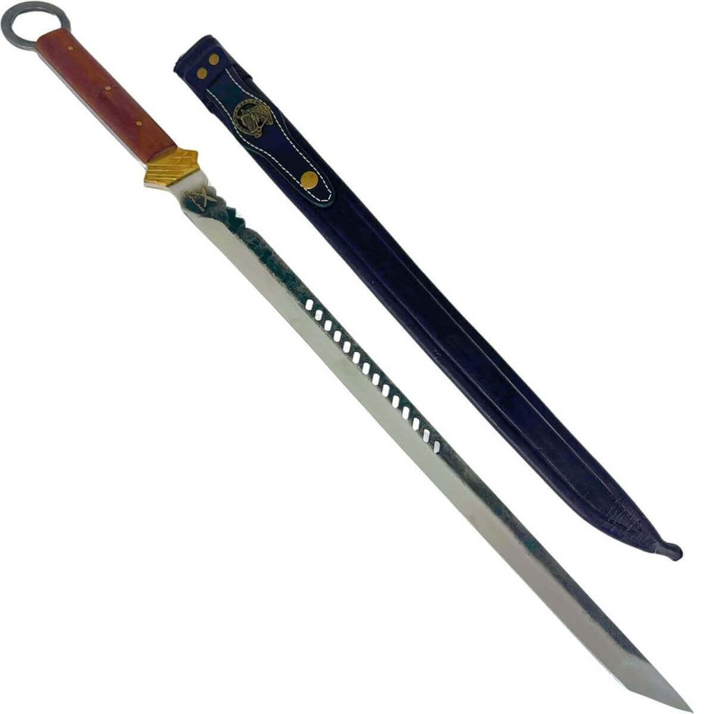 Espada Estilo Katana Samurai Artesanal 18' Adaga Carbono Bainha Couro ...