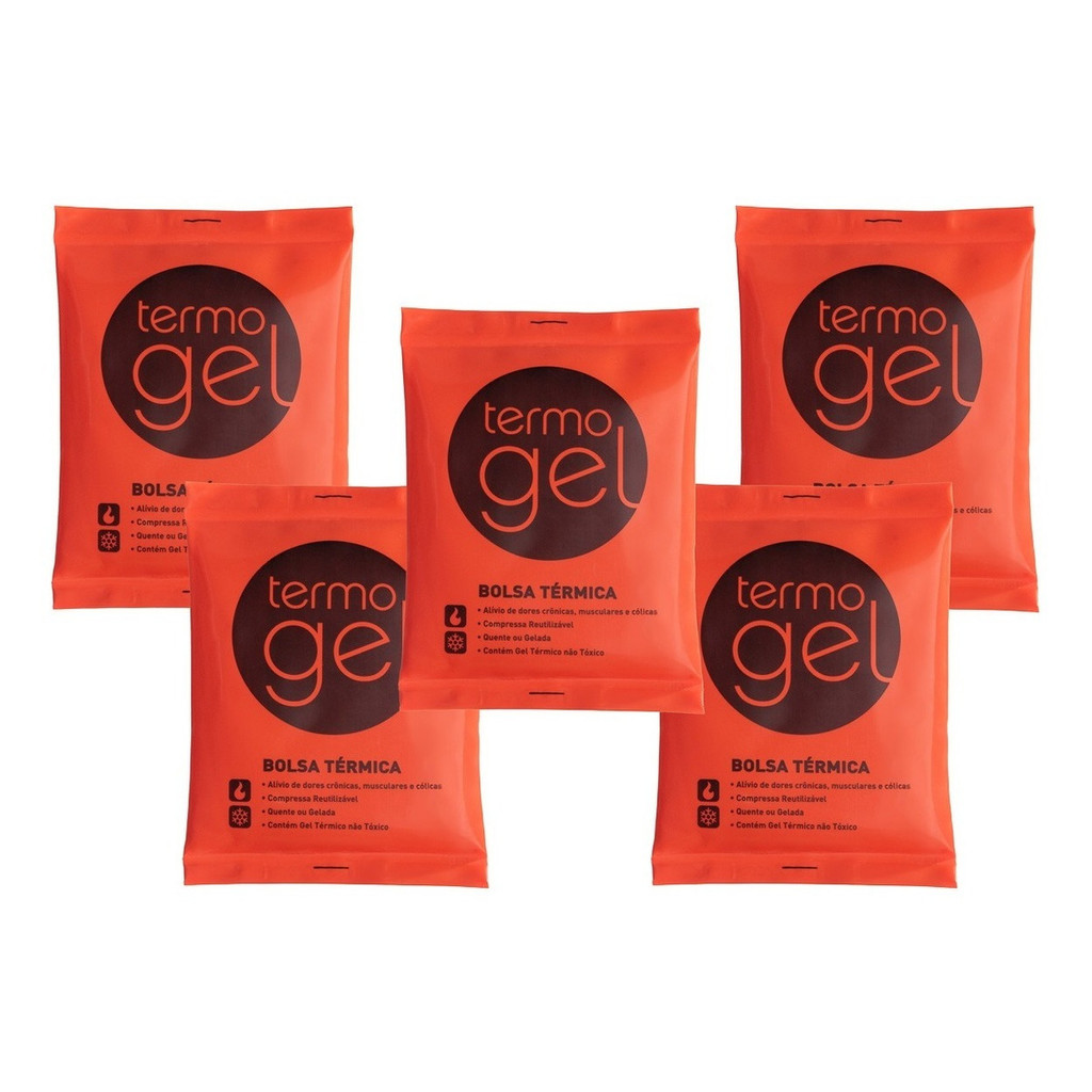 5 Bolsas GRANDES De Gelo Termo Gel P/compressa Quente Ou Fria 650ml ...