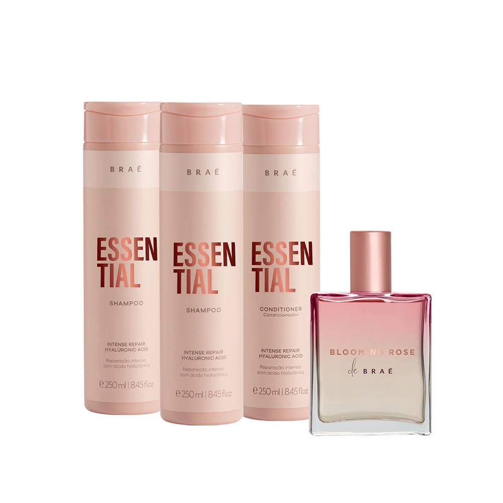 Kit Braé Essential Blooming Rose Perfume Extra (4 produtos) | Shopee Brasil
