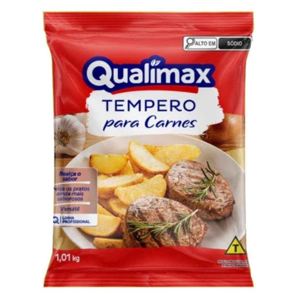 Tempero Qualimax para Carnes Pronto em pó 1,01kg Profissional Vermelho ...