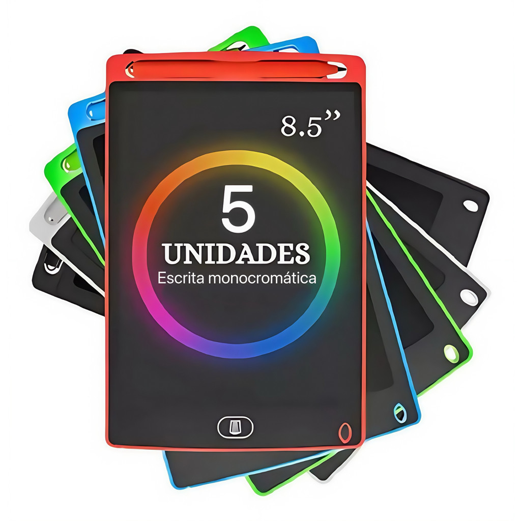 kit 5 Tablet de escrita infantil monocromático com tela LCD de 8,5 ...