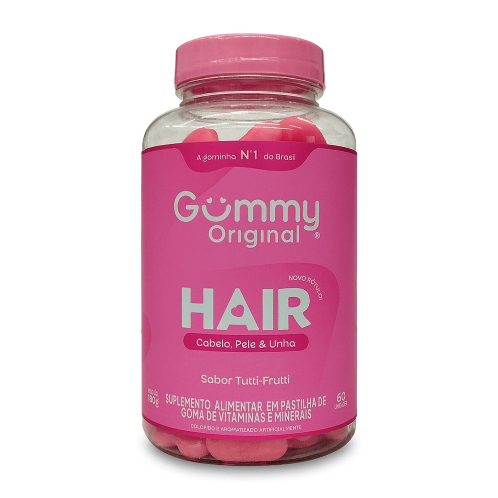 Gummy Hair 60 Gomas Sabor Tutti-Frutti | Shopee Brasil