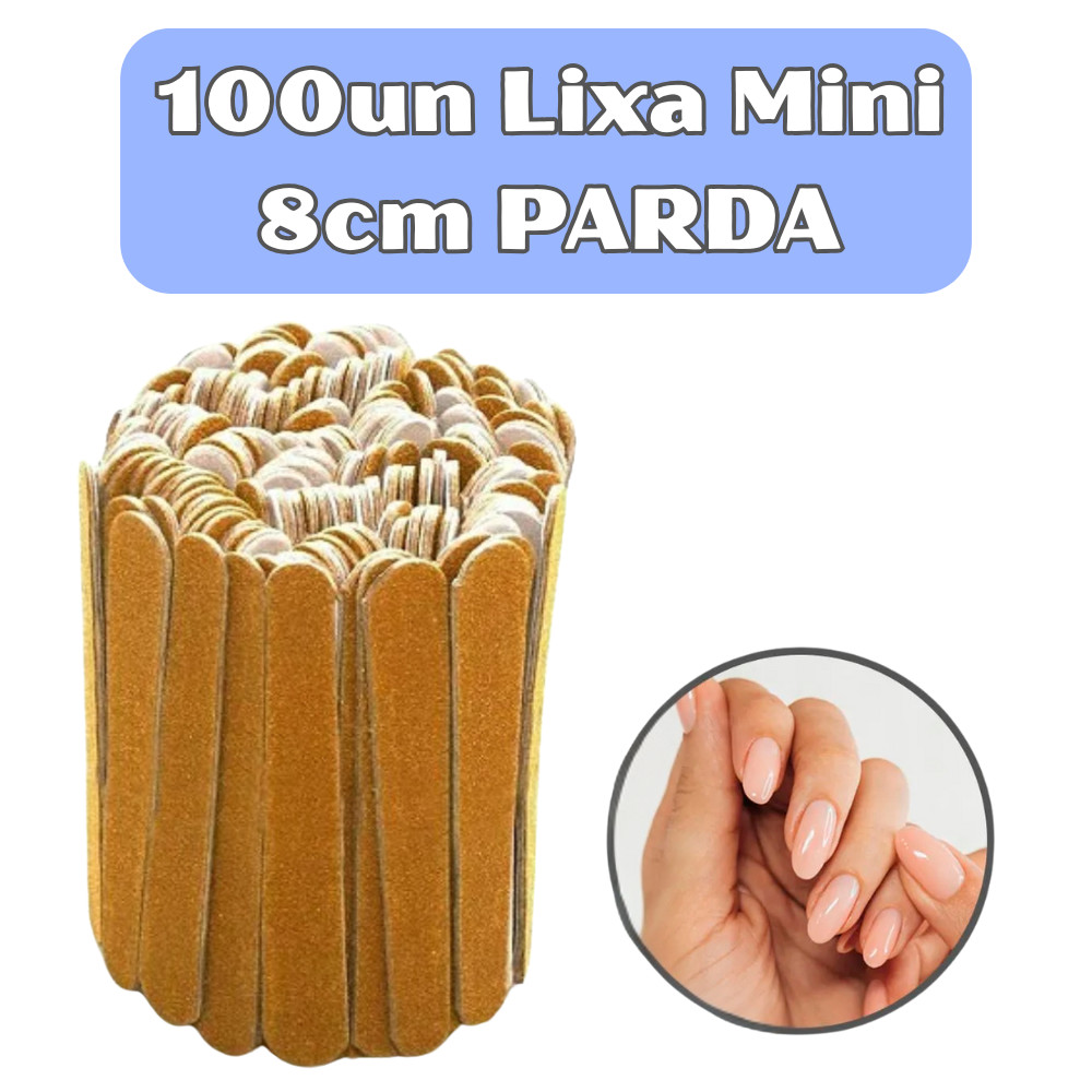 Kit 100 MINI Lixas PARDAS Unha Profissional | Manicure e Pedicure | Uso ...