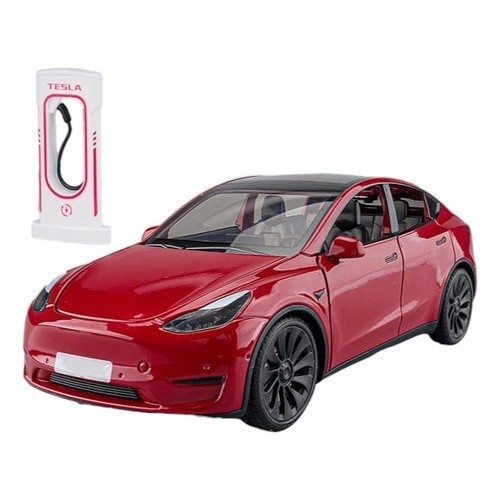 Miniatura Tesla Model 3 Ferro Fricção Abre Portas Luz E Som 5 Cores ...