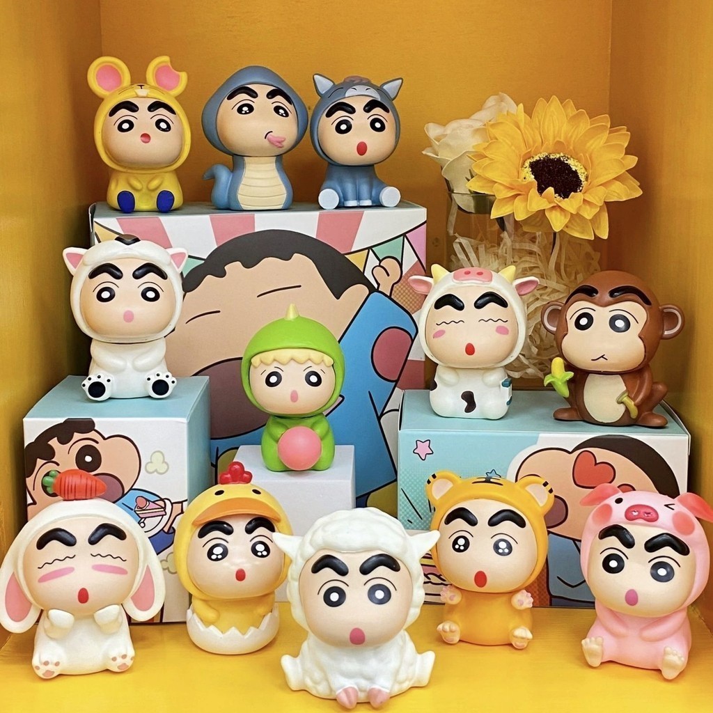 Shin Chan Blind Box Série Animal Deskt Decoração Enfeites de mesa Shin ...