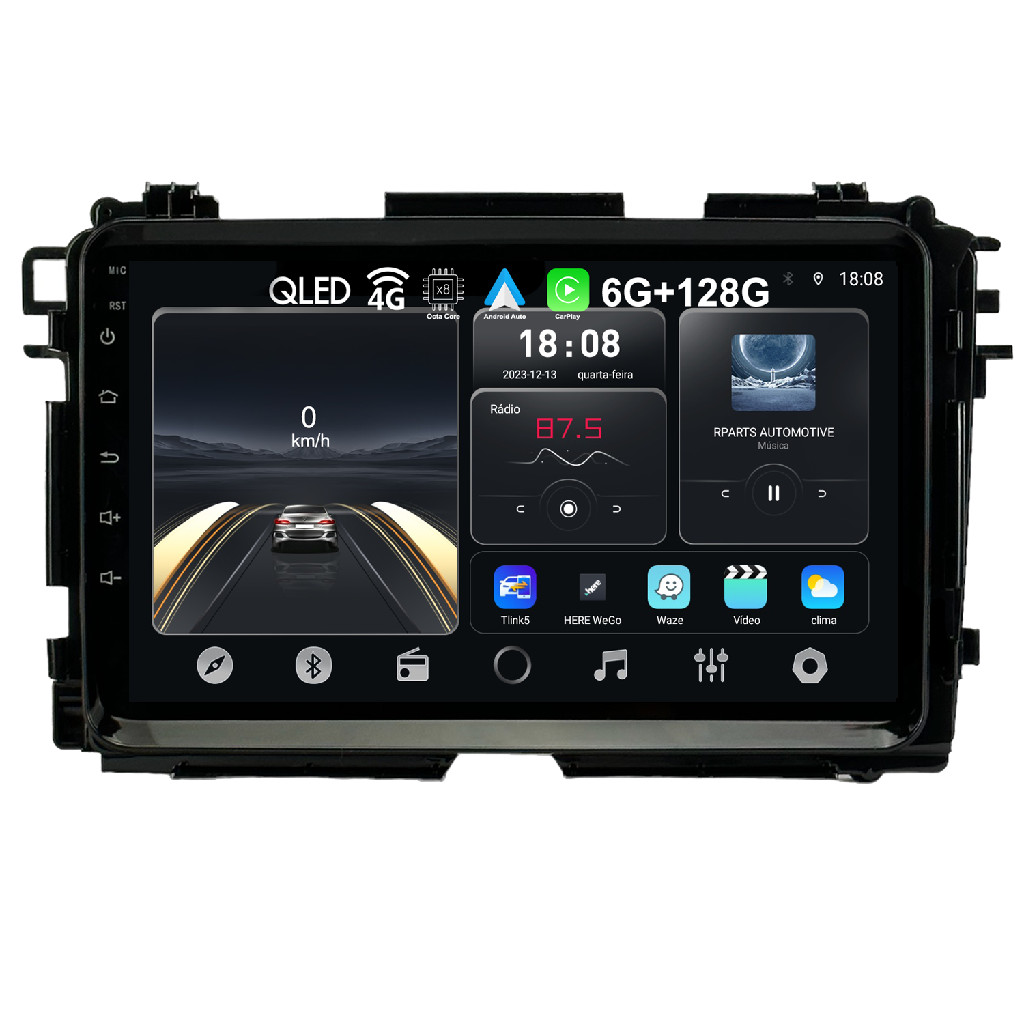 Kit Multimidia 9 Polegadas Android Honda HRV 2015 A 2021 Octa Core 6GB 128GB Chip 4G | Shopee Brasil