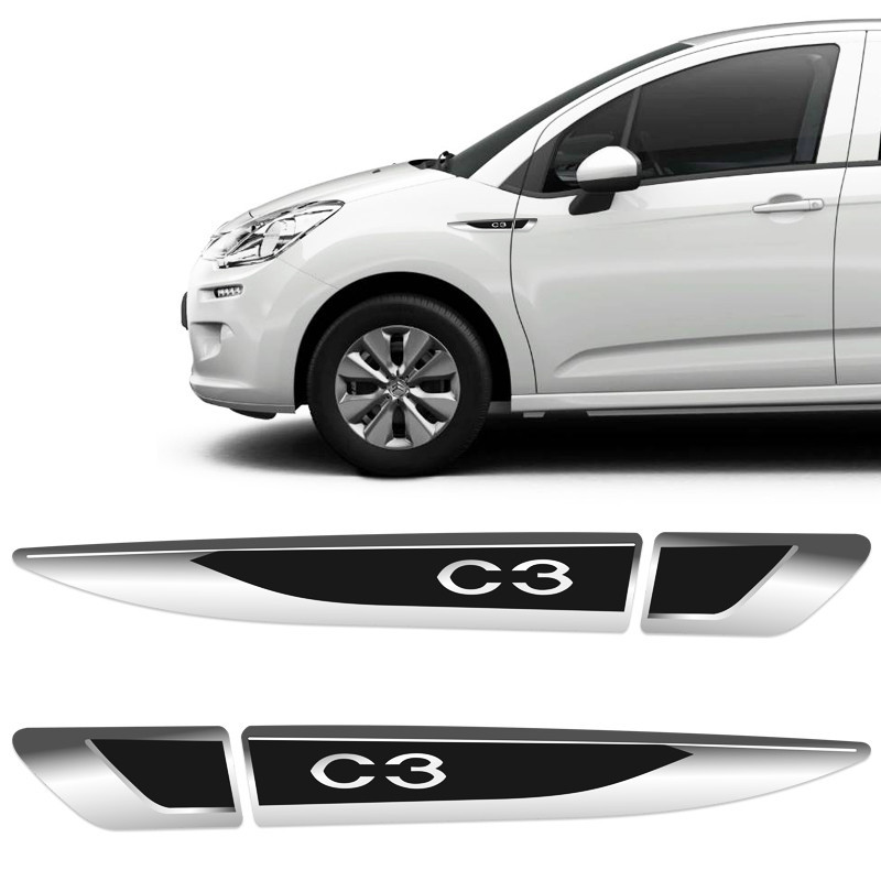 Adesivo Aplique Lateral Citroën C3 Emblema Resinado - Par | Shopee Brasil