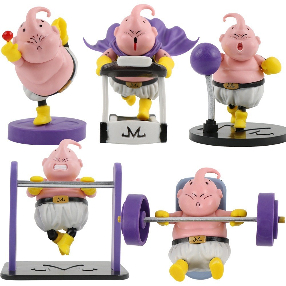 Bonecos Majin Boo dragon ball action figure na academia malhando ...