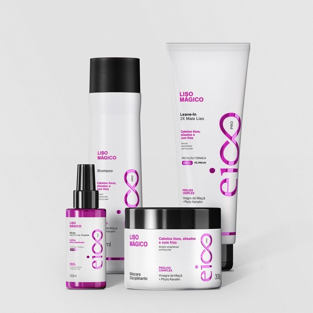 Eico Pro Kit Zero Frizz 4 Produtos - Liso Mágico Original | Shopee Brasil