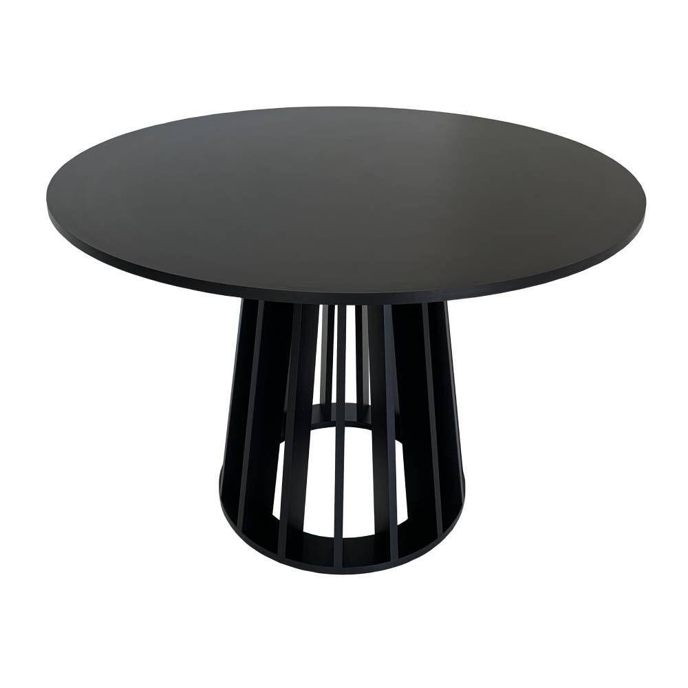 Mesa De Jantar Redonda 6 Lugares 120Cm Em Mdf Gabi Preta | Shopee Brasil