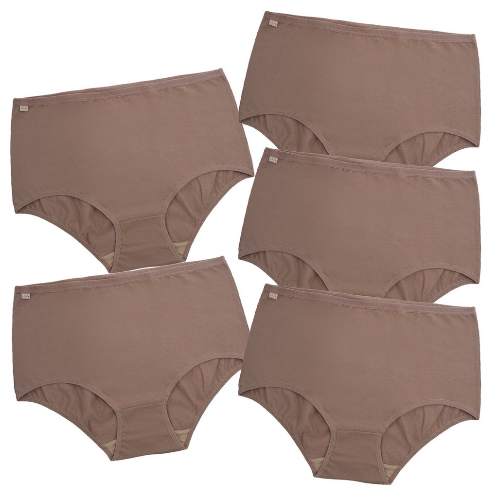 Kit 5 Calcinhas Calçola Cintura Alta 0059 - Chocolate | Shopee Brasil