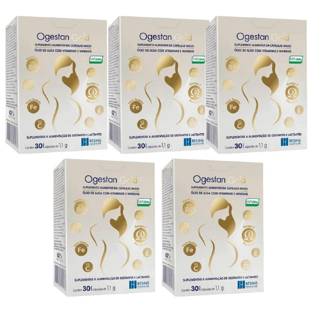 Kit Ogestan Gold Com 5 Unidades De 30 Cápsulas Moles Cada | Shopee Brasil