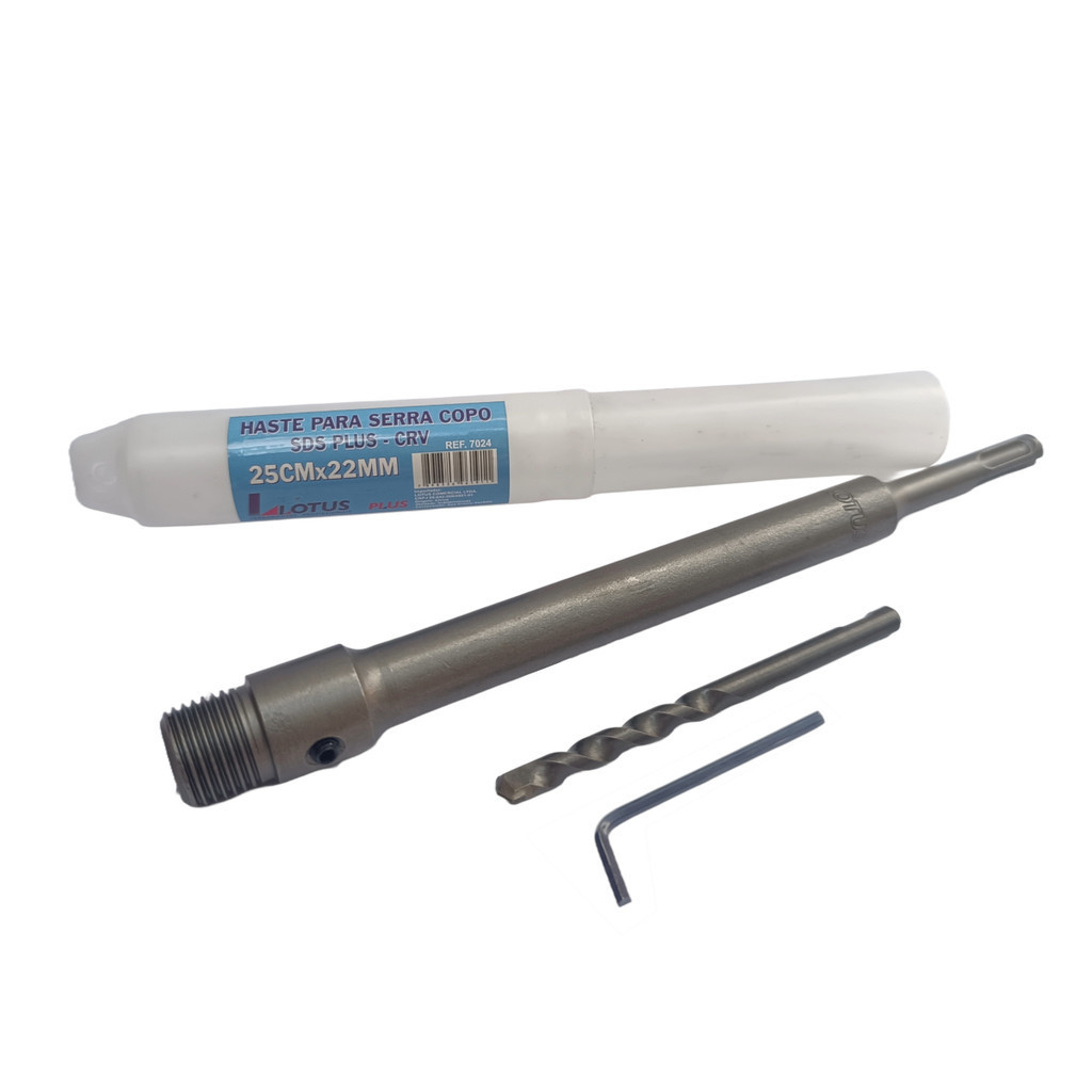 Haste Serra Copo Vídea 25cm Para Martelete SDS Plus C/ Broca | Shopee ...