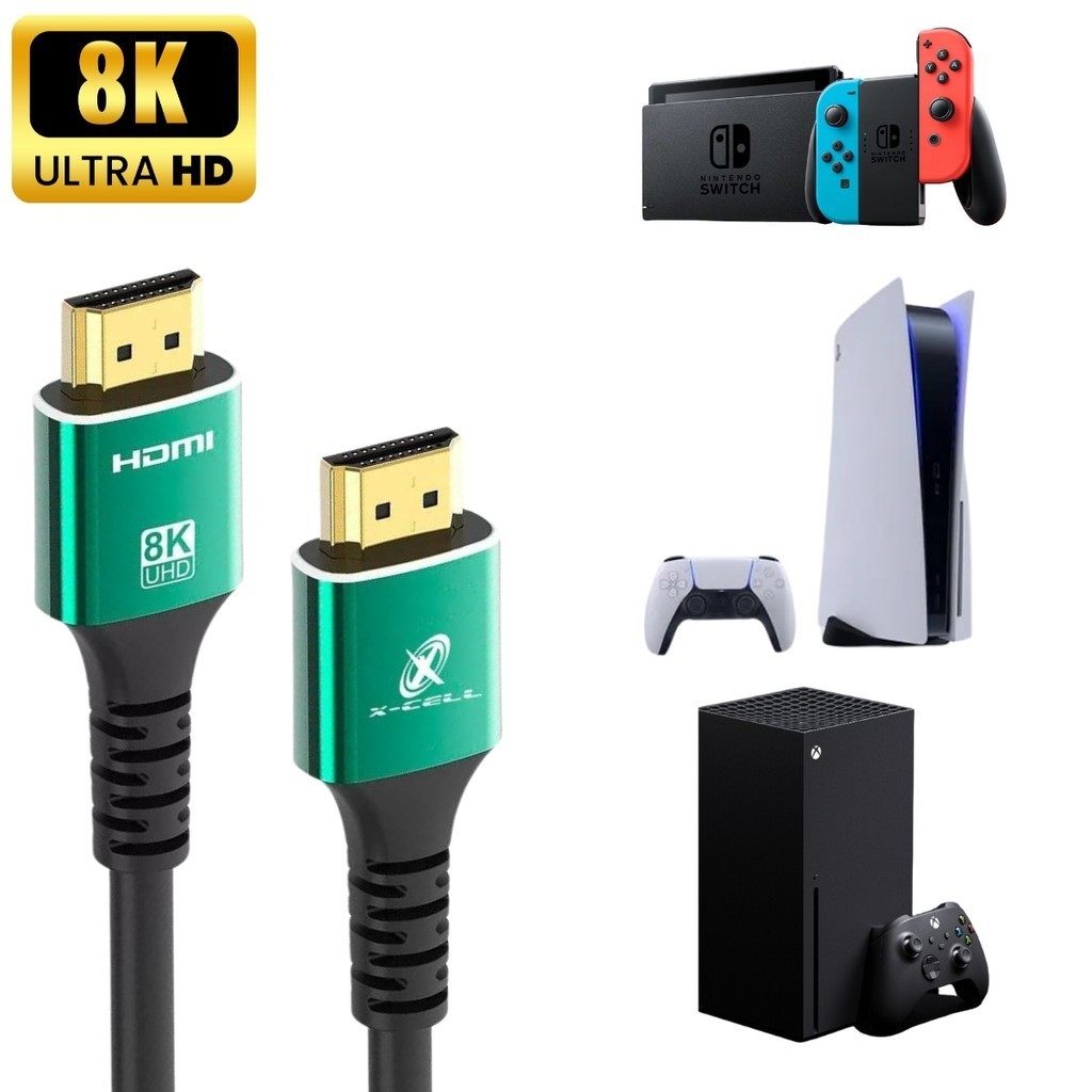 Cabo Hdmi 8K 60hz 120hz Gamer x-cell PS5 Xbox Serie s\x | Shopee Brasil