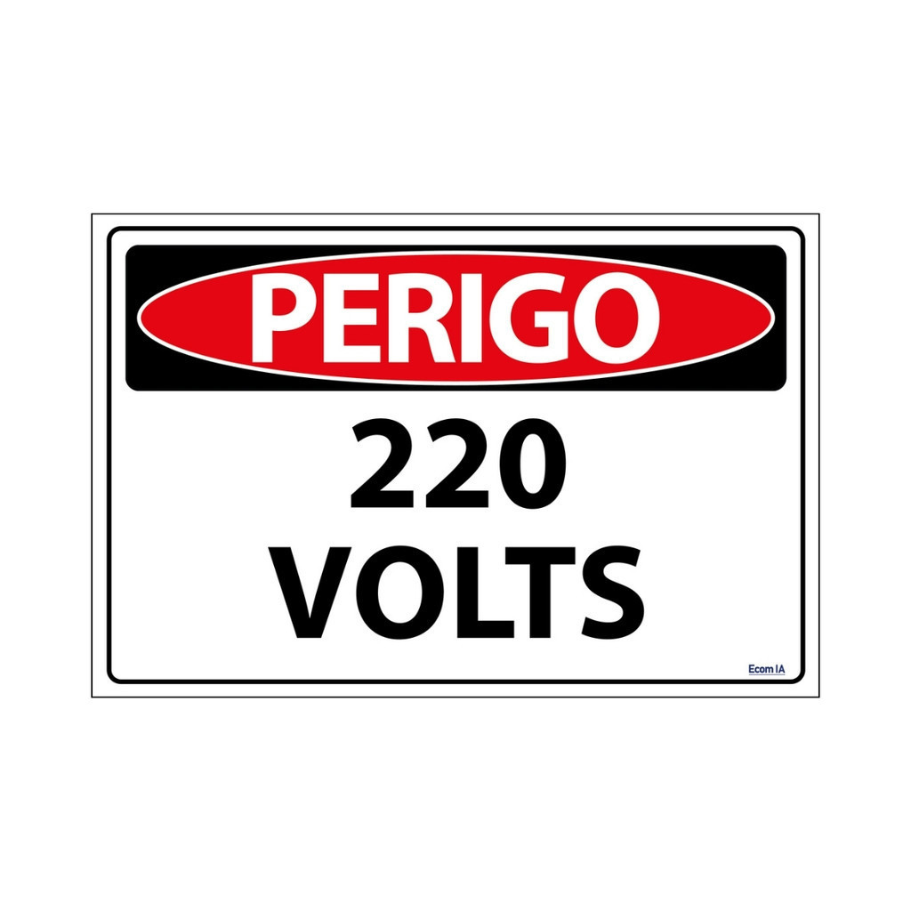 Placa De Sinalização Perigo 220 Volts 30x20 Ecom IA - SP74 F9e | Shopee ...