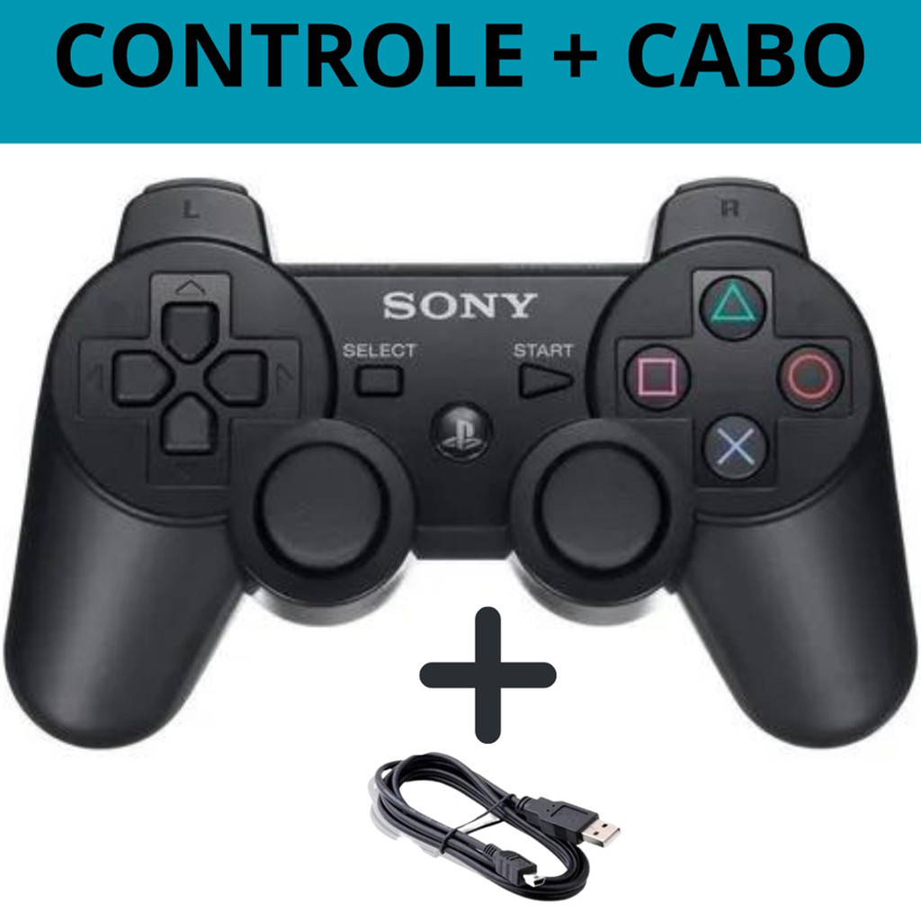 Controle PS3 Preto Sem Fio Primeira Linha Com Caixa | Shopee Brasil