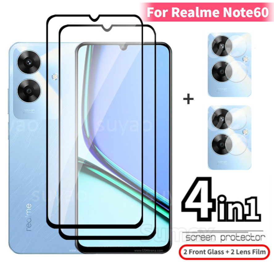 Vidro Temperado 4 Em 1 Para Realme Note 60 60x Note60 4G 2024 Filme ...
