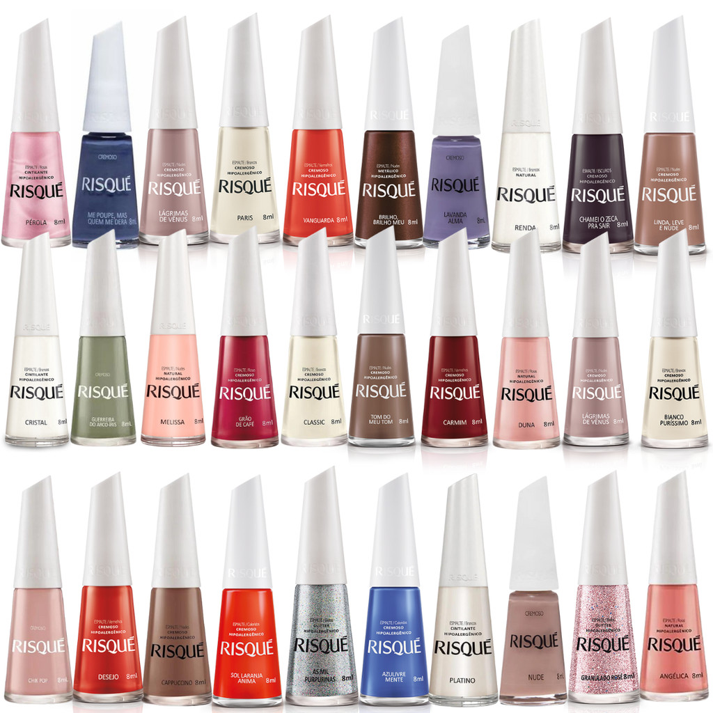 Risqué Kit 30 Esmaltes Unha Manicure Cores Sortidas Risque ...