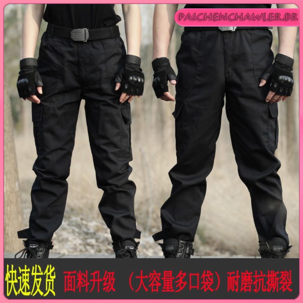 Homens Militares Calças De Trabalho Tático Negro Combate Ao Exército ...